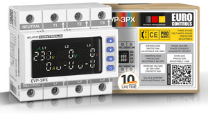 Euro Controls EVP3PX 63A Three Phase Over / Under Voltage - Over ...
