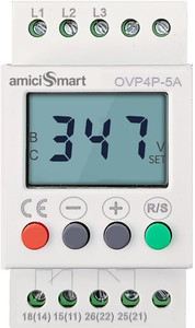 amiciSmart 3-Phase Adjustable 300-500V Over/Under Voltage Phase Balance ...
