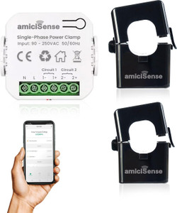 amiciSense WIFI Bi-Directional Energy Meter with 2 * 200A CT Real-Time ...