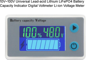 electrolight 10V-100V Universal Lead-acid, Lithium, LiFePO4 Battery LCD ...