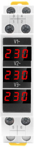 amiciSense 3-Phase Voltmeter, AC 80~500V Mini Voltage Tester with 3 LED ...