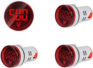VENDOZ Voltage Meter LED Display Digital Volt Indicator Combo, (3 Pcs ...