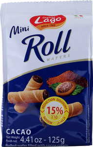 LAGO Mini Roll Cocoa 125 g (Pack of 1) Wafer Rolls Price in India - Buy ...