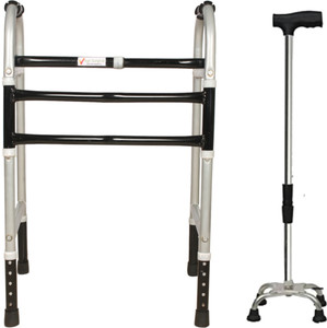 kgn surgical Portable Light Weight Height Adjustable Foldable Walker ...