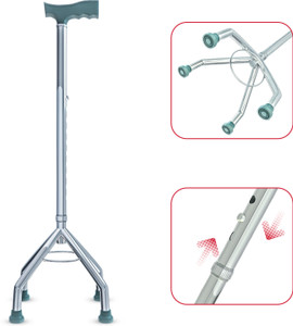 AGEasy Four-Legged Walking Stick Lightweight |Height Adjustable ...