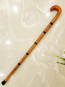 RanaCreation Round Fancy Wooden Walking stick with base rubber Walking ...