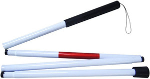 MCP Healthcare 4 Section Aluminium Folding Walking Cane Red & White ...