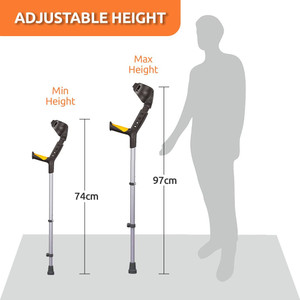 EXCLIQ Elbow Crutch with Height Adjustable Elbow Support & Movable Arm ...