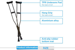cutfine Walking Crutches Padded Hand & Underarm Support & Adjustable ...