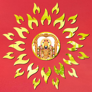 SANBIA 46 cm 3D Tirupati Balaji Perumal Wall Sticker Golden Mirror ...