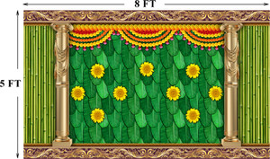 Tejas Creation Backdrop for Pooja Decoration 8F & 5F Altar Cloth Price ...