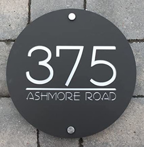 UNIQUE ADS MEDIA Mild Steel and Acrylic Round Number and Name Plaques ...