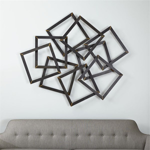 craftter Geometric Square Black Color Metal Wall Art … Price in India ...