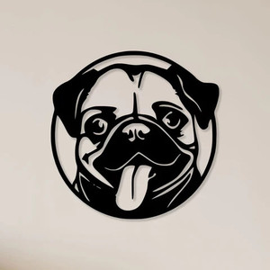 Craftkesari Adorable Pug Face 3D Wood Wall Art - Easy to Attach ...