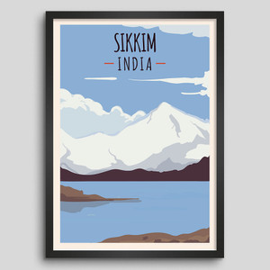 LAMRON Sikkim Part of the Himalayas Wall Decoration Art Framed Poster ...