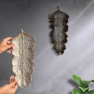 Art Street Brown Carved Feather Shaped Wall Décor Decorative Mdf Tray ...