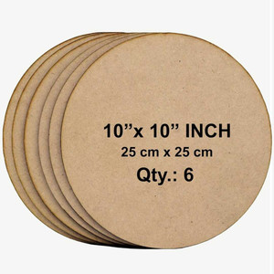 NIDHIKA 10 INCH MDF CIRCLE PACK OF 6 Pine Wood Veneer Price in India ...