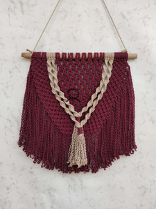 Macrame Kn0ts 19 Inches Macrame Maroon Colour Macrame Wall Hanging ...