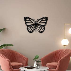 Brothers Creation Butterfly MDF Plaque Ready Stick or Hang Black ...