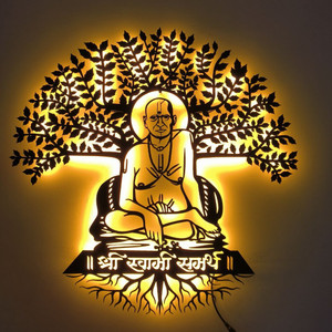 Artrooms Shri Swami Samarth With Light Metal Wall Art - Wall Decoration ...