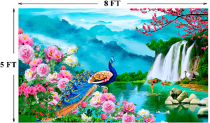 Tejas Creation Peacock Backdrop for Decoration 8F & 5F Altar Cloth ...