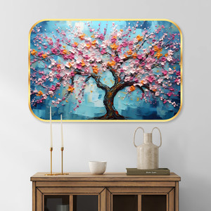 SAF PRINT saf Floral theme Crystal Embedded High Gloss Surface with ...
