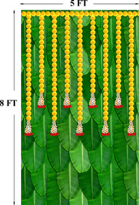 Tejas Creation Traditional Backdrop for Pooja Decoration ( 5 FT X 8 Ft ...