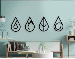 meraki mart Water Drop Design Elements Wall Art 16 Inch Pack of 4 Price ...