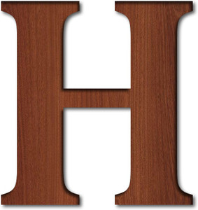 Chalk My Theme 9 Inch Large Wooden Letter H in Wood Brown Color Price ...
