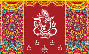 kailash creation Rangoli & Marigold Flower with Ganeshji and Diya ...