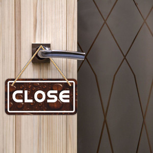 CVANU Double Sided Wooden Open Close Sign Board for Business Purpose ...