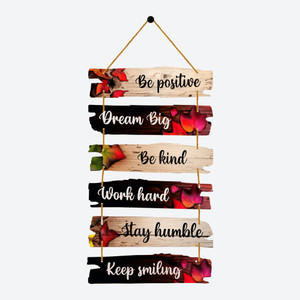 Home Delight Be Positive Decorative Wall Hanging Wood Art Decoration ...