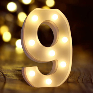 twisty villa LED marquee number 9/nine light sign for birthday ...