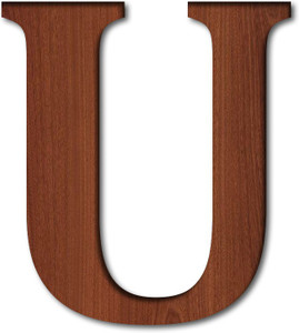 Chalk My Theme 5 Inch Large Wooden Letter U in Wood Brown Color Price ...