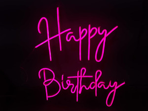 SG Print Happy Birthday NEON Sign (52cm X 52cm, Pink) Price in India ...