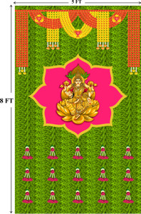 Tejas Creation Traditional Varamahalakshmi Backdrop for Decoration ...