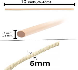 Flipkart.com | JCT AGRICO 10 INCH LONG 5 WOODEN DOWEL STICK&15M LONG ...