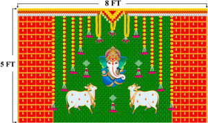 HARSHAD CREATION Ganesh Ji Banana Blackdrop Decoration 5'*8' ( 60 inch ...