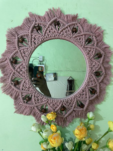 ZAWI Macrame Hanging Wall Mirror with Macrame Round Mirror Art Boho ...