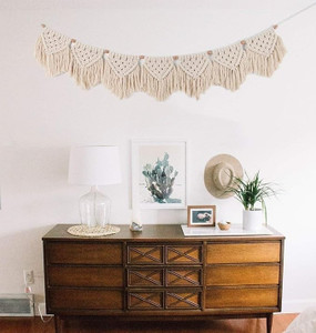 TIMJO Macrame Woven Wall Hanging Fringe Garland Banner - BOHO Chic ...