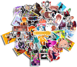 animo india Chainsaw Man Sticker Pack of 50 (Hd,Non Residue Removal ...