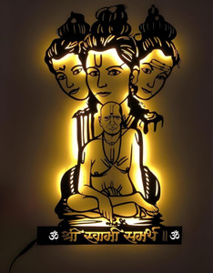 NEXTSTEP Shri Swami Samarth Metal Wall Art with Light - 15x25 inch Wall ...