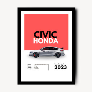 Good Hope Honda Civic Supercar Art Work 10 x 13 Framed Poster Artwork ...