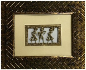 Gallery99 Golden Frame Human Figurines Dhokra And Warli Wall Art Price ...