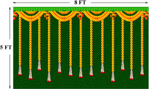 Tejas Creation Traditional Backdrop for Pooja Decoration ( 5FT X 8FT ...