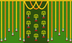 Tejas Creation Backdrop for Pooja Decoration 8F & 5F Altar Cloth Price ...