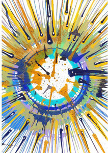 Pitaara Box 66.04 cm Contemporary Modern Art in Jackson Pollock style ...