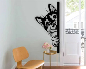 IRIS Decore CAT MDF Plaque Cutout Ready To Hang Home Office Decor Wall ...