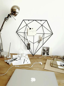 Herrlich Homes Diamond Shape Metal Panel Board| Iron Grid Photo Wall ...