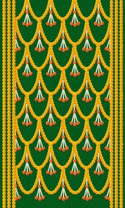 DM FASHION Dark Green Chatai With Yellow Hanging Flowers Backdrop ...